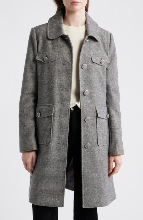CECE DUPRAZ CeCe Herringbone Flap Pocket Coat
